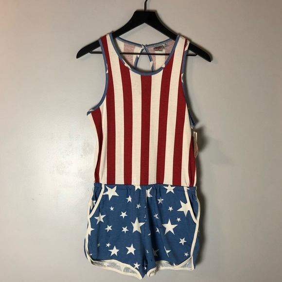 Junk Food Clothing | Pants & Jumpsuits | Nwt American Flag Romper By ...